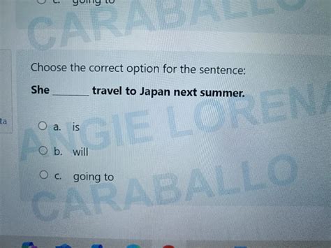 Choose The Correct Option For The Sentence Studyx