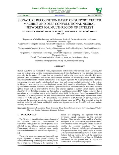 Pdf Signature Recognition Based On Support Vector Machine And Deep Convolutional Neural