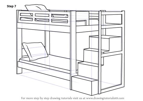 Step By Step How To Draw A Bunk Bed