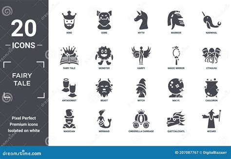 Fairy Tale Icon Set Stock Vector Illustration Of Symbol 207087767