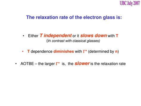 Ppt Dissipative Effects In The Electron Glass Relaxation Dynamics Of A Quantum Glass