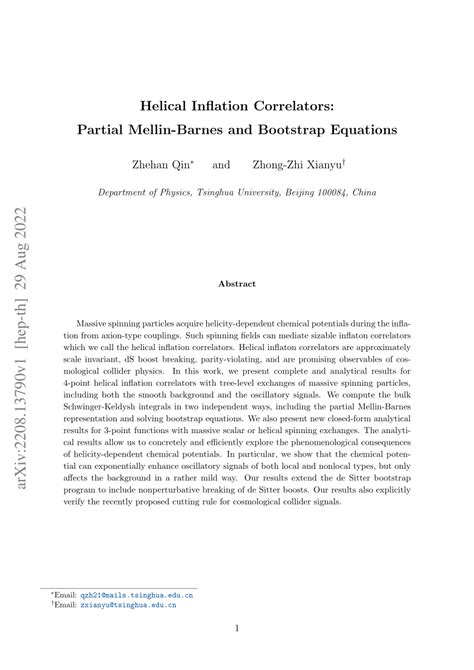 PDF Helical Inflation Correlators Partial Mellin Barnes And