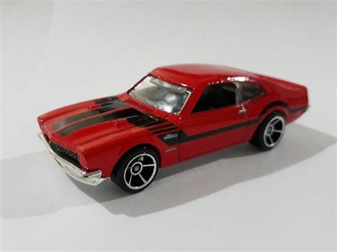 Hot Wheels Red Toy Car With Black Stripes
