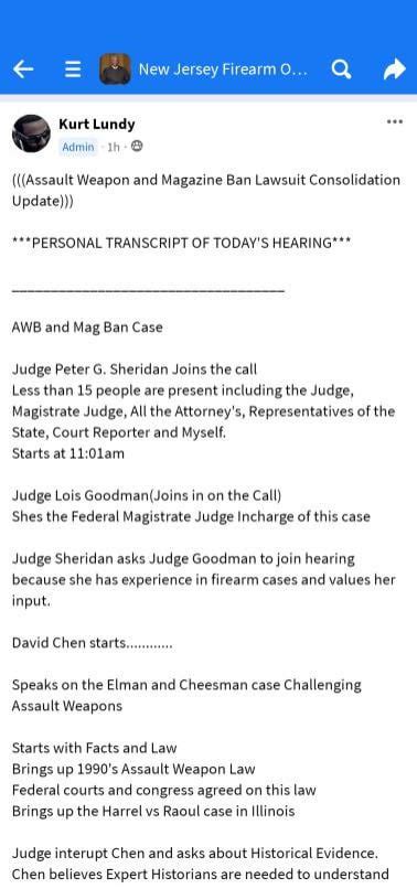 Oral Argument Notes Awb X 2 And Mag Ban Motion By Nj To Consolidate Rnjguns
