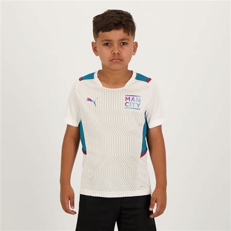 Camisa Puma Manchester City Treino 2022 Juvenil Branca FutFanatics
