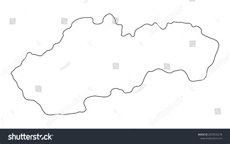 Slovakia Outline Flag Map Vector Illustration Stock Vector Royalty Free Shutterstock
