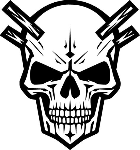 Skull Black And White Vector Illustration 28169429 Vector Art At Vecteezy