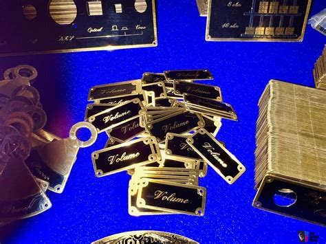 Custom Brass Placard Labels For Audio Amplifiers And Components And