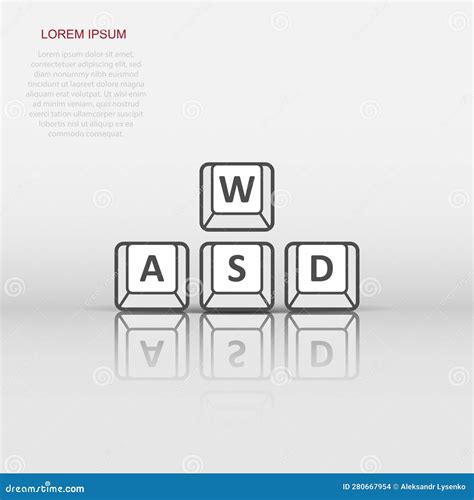 Wasd Button Icon In Flat Style Keyboard Vector Illustration On Black