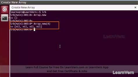 creating array in ruby youtube