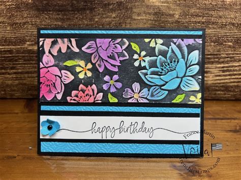 Learn The Blackout Embossing Technique With Layered Florals Folder Frenchie Stamps