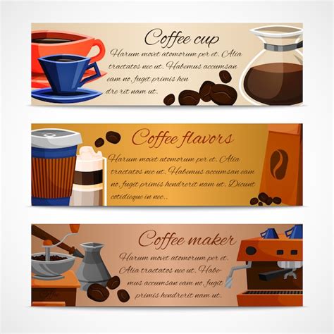 Free Vector Coffee Banners Template Set