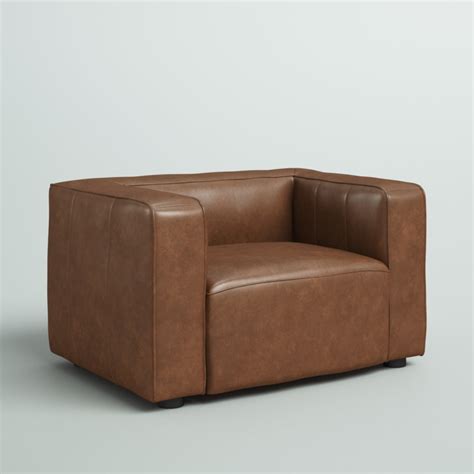 Kenisha 51 Wide Top Grain Leather Armchair Foter
