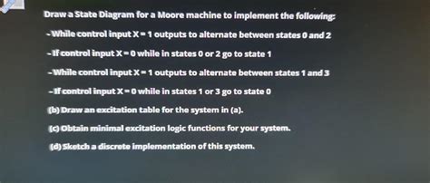 Solved Draw A State Diagram For A Moore Machine To Implement Chegg Com