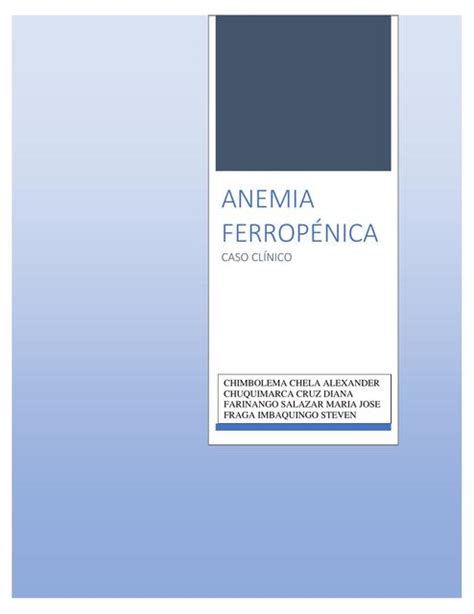 Anemia ferropénica pediatrica Dr Brain uDocz