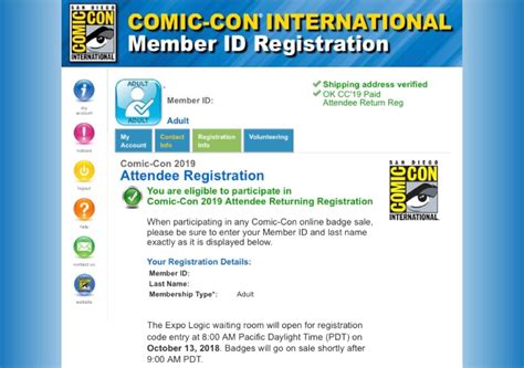 San Diego Comic Con Returning Registration 2019 Visual Guide San