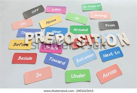 Colorful English Grammar Word Cards On Stock Photo 2401623613