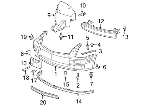 2005 Cadillac STS Base Sedan License Plate Bracket Front STS 2005