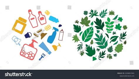 Vector Illustration Fully Biodegradable Plastic Items Stock Vector