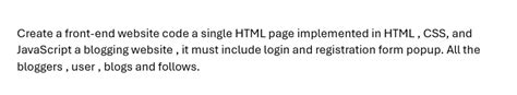 Solved Create A Front End Website Code A Single HTML Page Chegg