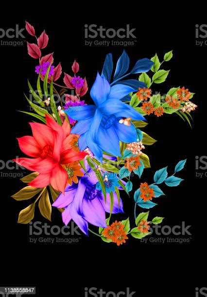 꽃 그림밝은 분홍색 생생한 꽃 녹색 잎 결혼식 정지 인사말 배경 화면 패션 배경 텍스처 Diy 포장지 카드와 꽃다발 0명에 대한 스톡 벡터 아트 및 기타 이미지 Istock