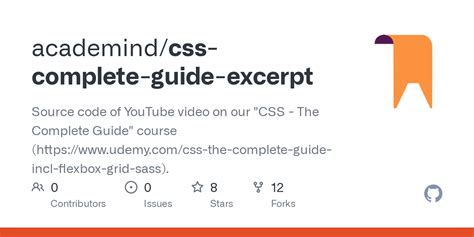 Github Academindcss Complete Guide Excerpt Source Code Of Youtube