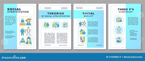 Social Stratification Green Brochure Template Cartoon Vector