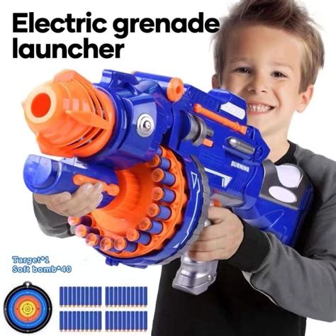 【sale】electric Grenade Launcher Battery Operated Semi Auto Nerf Toy 40