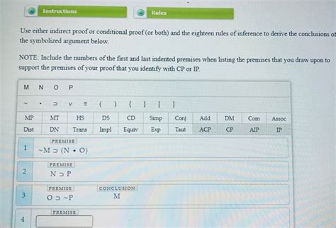 Solved Instructions Rules Use Either Indirect Proof Or Chegg Com