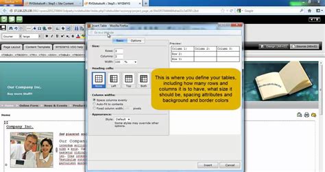 Creating Tables In Rvsitebuilder Rvsitebuilder Tutorial Youtube