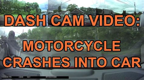 Dash Cam Video Motorcycle Crashes Into Car Youtube