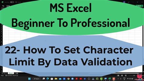 22 How To Limit Characters Length In A Cell In Excel In Hindi Ms