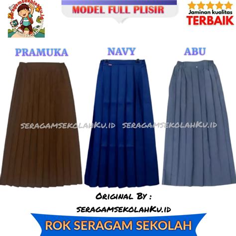 Jual Seragam Sekolah Smp Sma Smu Rok Panjang Plisir Rempel Warna Abu