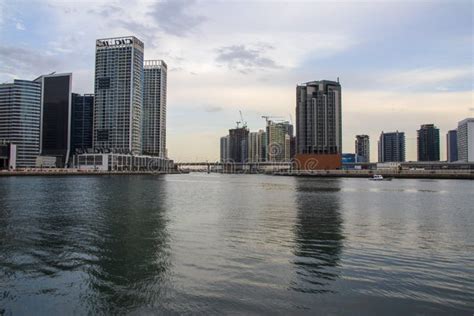 Modern Buildings Along The Dubai Water Canal Business Bay District Uae