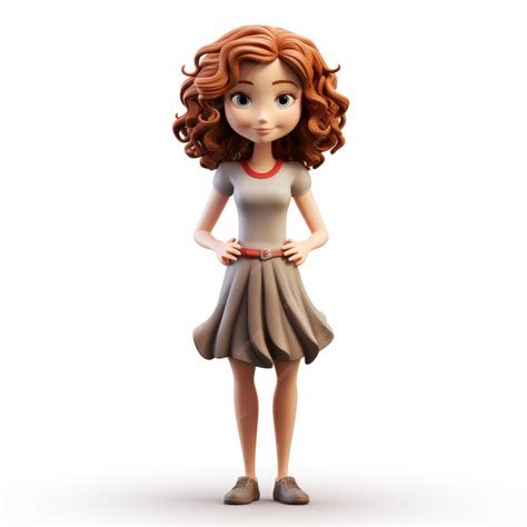 Premium Photo Cartoonish Innocence 3d Rendering Of Elegant Female