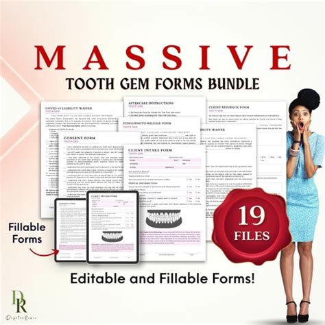 Tooth Gem Intake Form Tooth Gem Consent Form Tooth Jewel Etsy