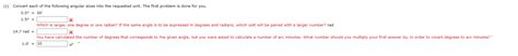 Solved C ﻿convert Each Of The Following Angular Sizes Into