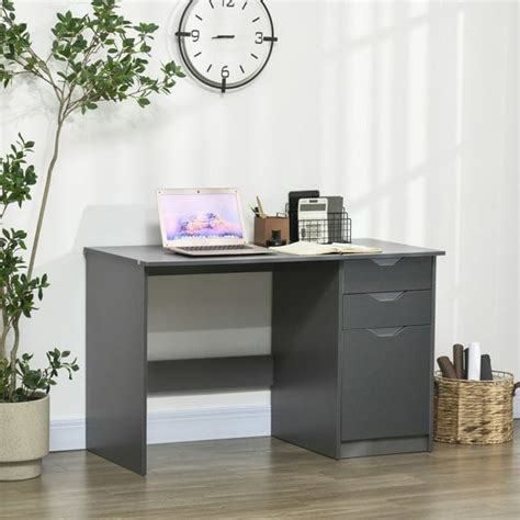HOMCOM Computer Desk W Drawers Modern Writing Rackhams