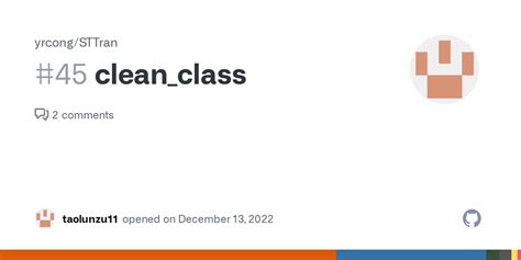 Cleanclass · Issue 45 · Yrcongsttran · Github