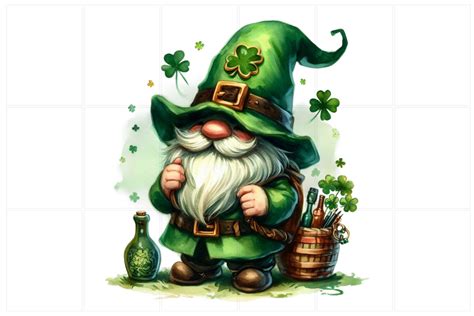 St Patrick S Gnomes Watercolor Clipart Graphic By Design Store Creative Fabrica