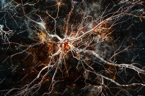 Complex Neuron Network With Glowing Synapses Illustrating Brain