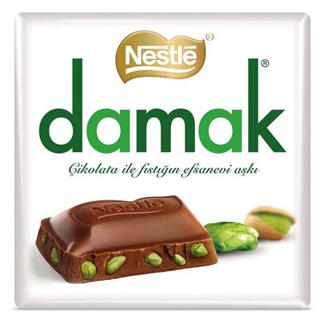 Nestle Damak Milk Square Chocolate with Pistachio 60 G