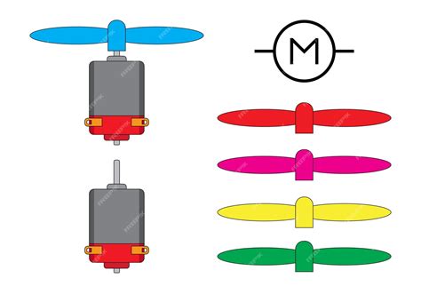 Premium Vector Dc Motor And Symbol Part 1 Electronic Component