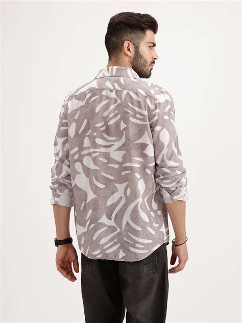 Regular Fit Aop Full Sleeve Shirt Brown Wrogn