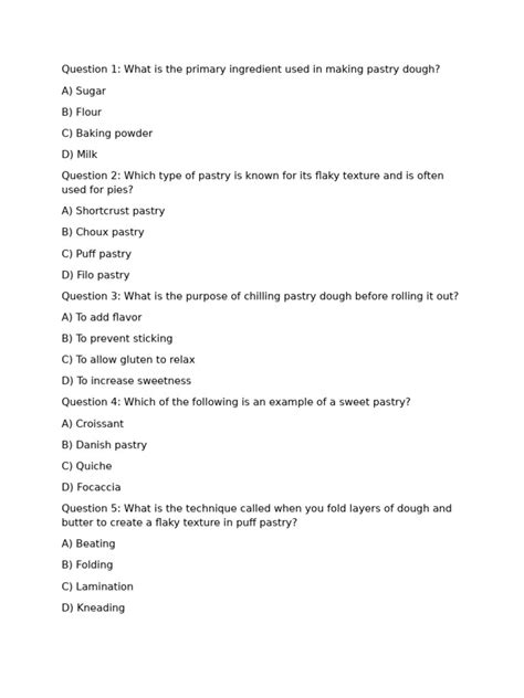 Bpp Quizzes Pdf Cakes Baking