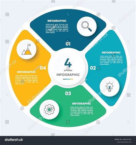 Circle Chart Infographic Template 4 Options Stock Vector Royalty Free