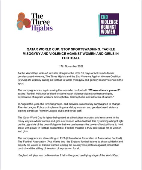 Qatar World Cup Stop Sportswashing Tackle Misogyny And Violence
