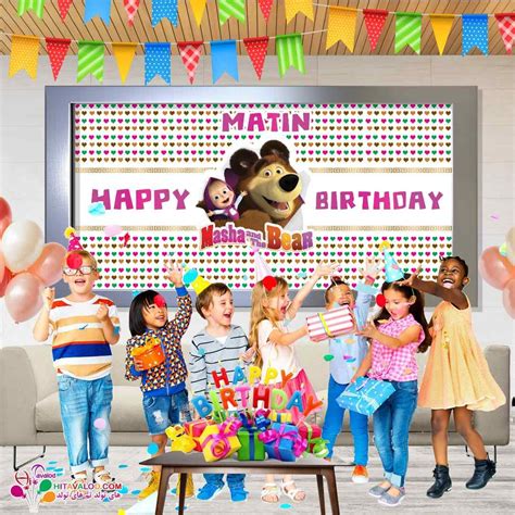 بنر مستطیلی تم تولد ماشا و میشا های تولد خرید اینترنتی تم تولد و