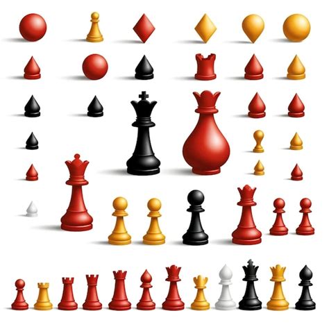 Premium Vector A Poster Of A Chess Board With A Black And Red Chess Set