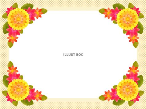 無料イラスト ダリアの花のフレーム
